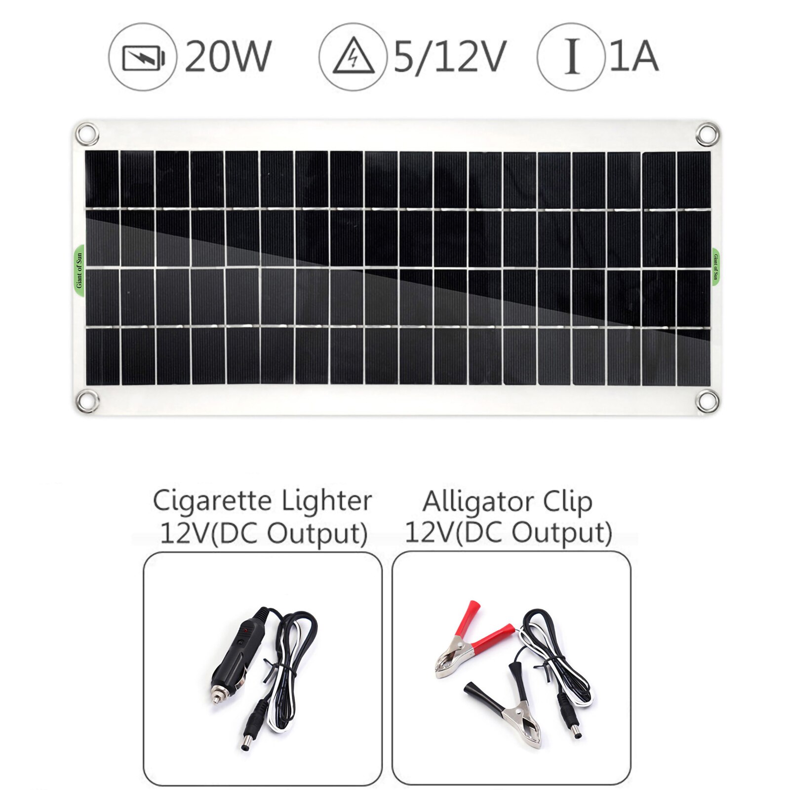 20W Solar Panel Kit Outdoor Car Boat Battery Power... – Grandado