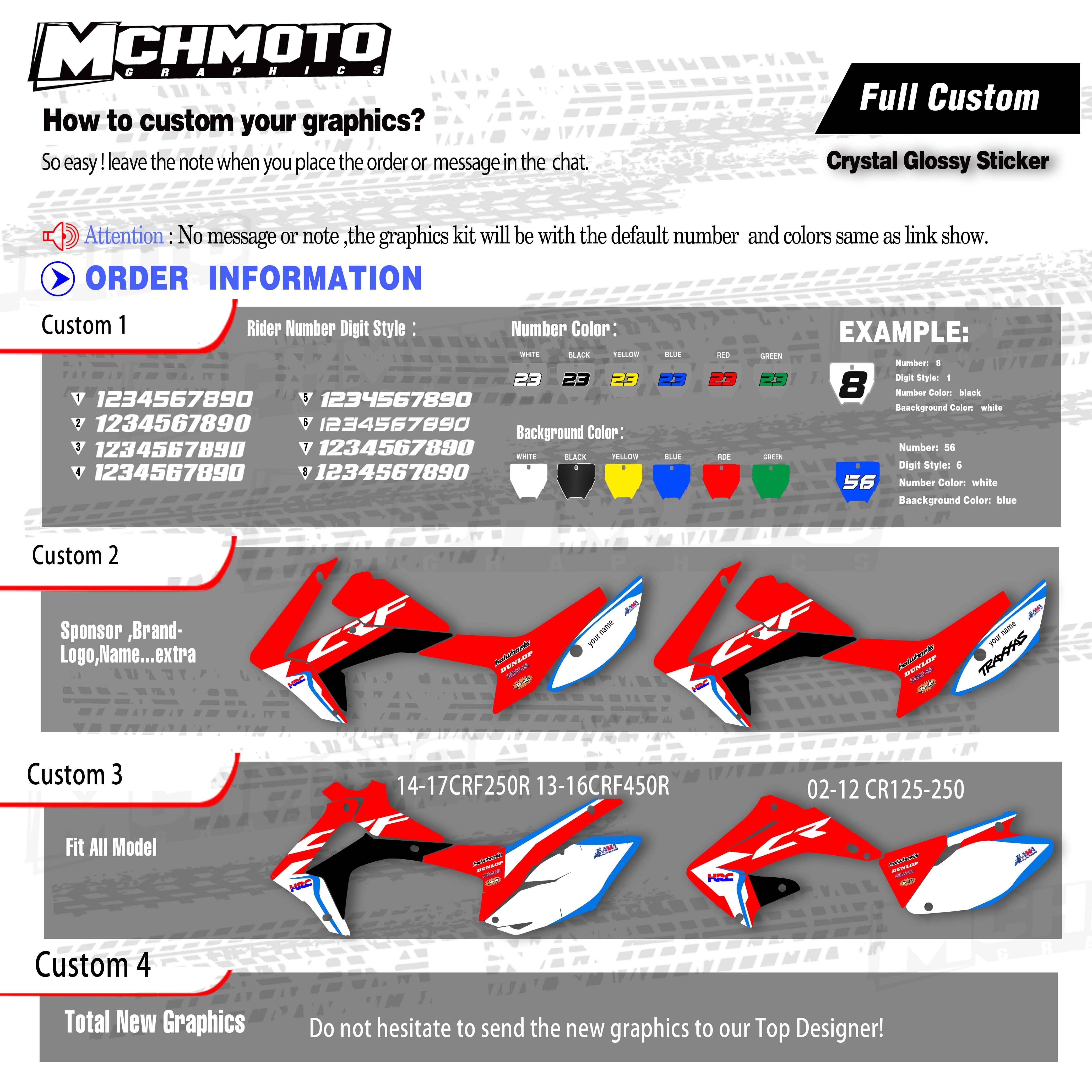 MCHMFG Graphics Kit for Honda 12-16 17-20 CRF250L ... – Grandado