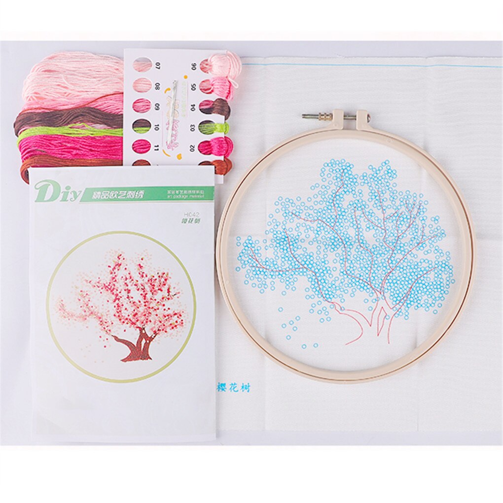 DIY Stamped Embroidery Starter Kit with Flowers Pl... – Vicedeal