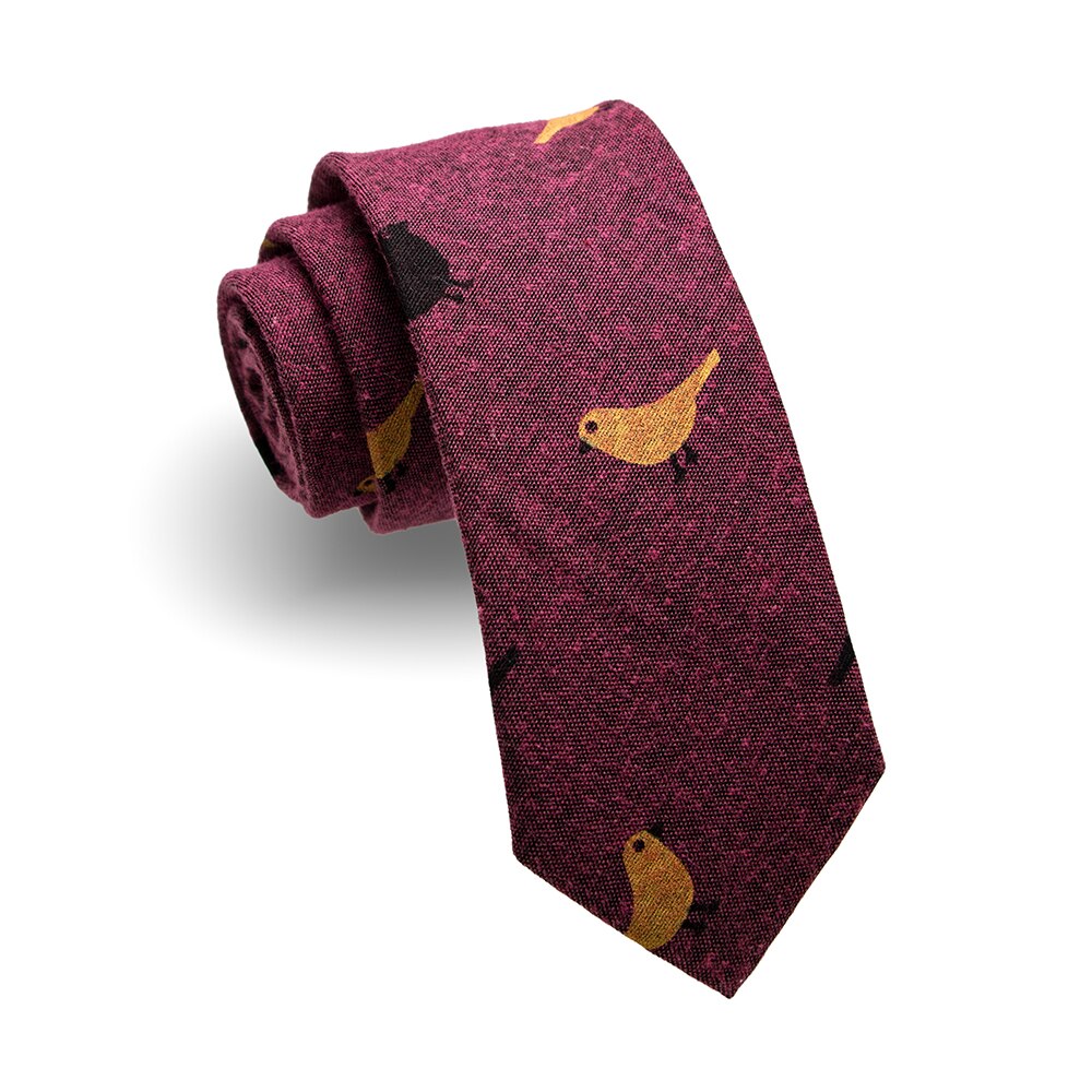 KAMBERFT Ties for Men 6cm Red Animal Printed Skinn... – Grandado