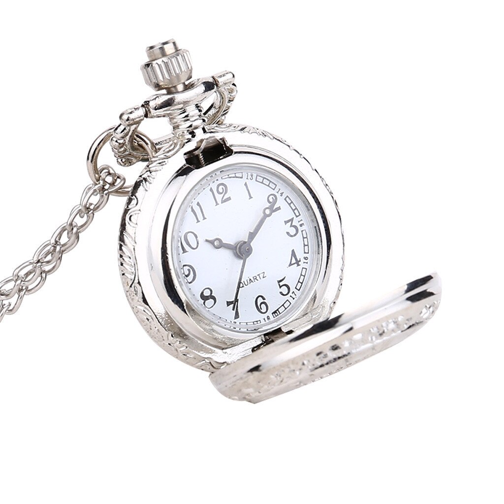 Stylish Silver Pocket Watch Luxury Stainless Steel... – Grandado