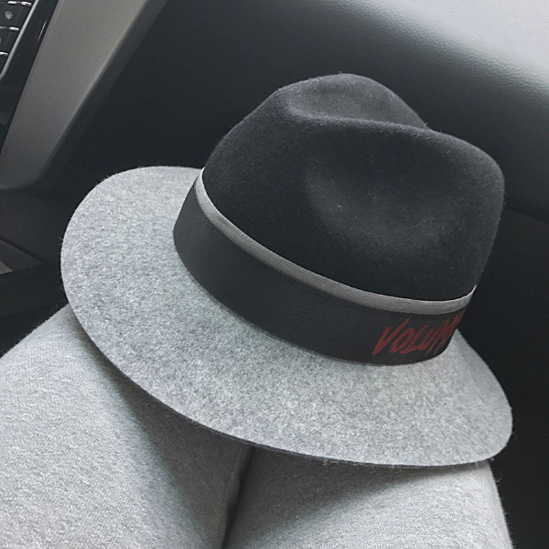 Fibonacci Fedoras Men Black Gray Patchwork Wool Ja... – Vicedeal