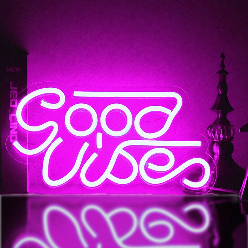 Led Neon Light Signs Goede Vibes Decor Nachtlampje... – Vicedeal