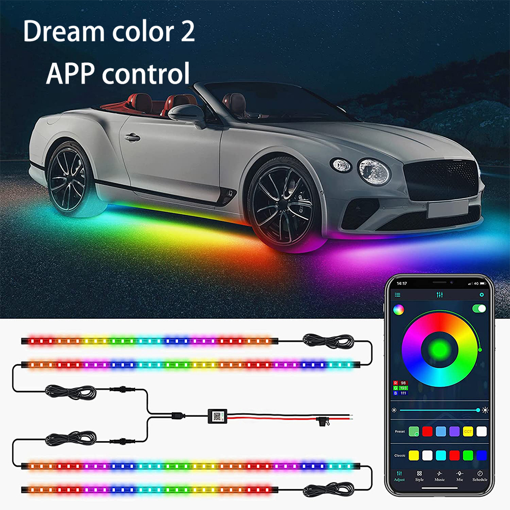Neon LED RGB Car Underglow Bottom Light Remote/APP... – Grandado