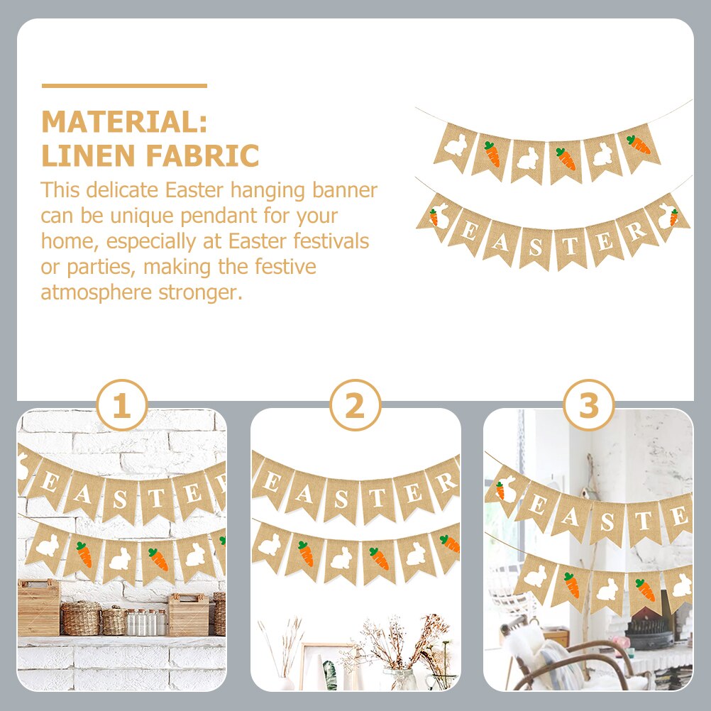 2pcs Easter Bunny Hanging Banner Easter Party Bann... – Grandado