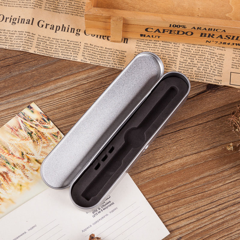 Silver Pencil Case Advanced Metal Fountain Pen Box... – Grandado