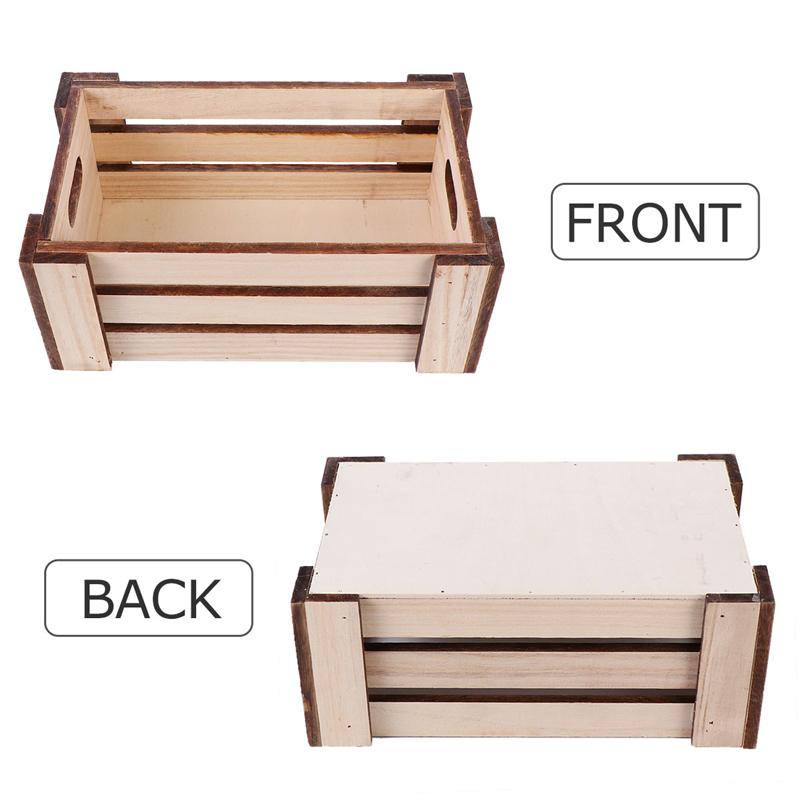 Wooden Storage Desktop Organizer Desk Box Home Decoration Wood Color ...