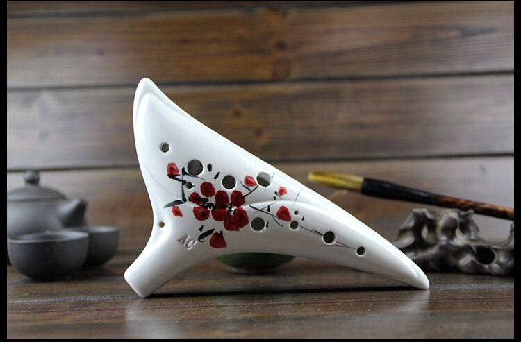 12 holes Alto C/AC Hand-painted red plum blossomoc... – Grandado