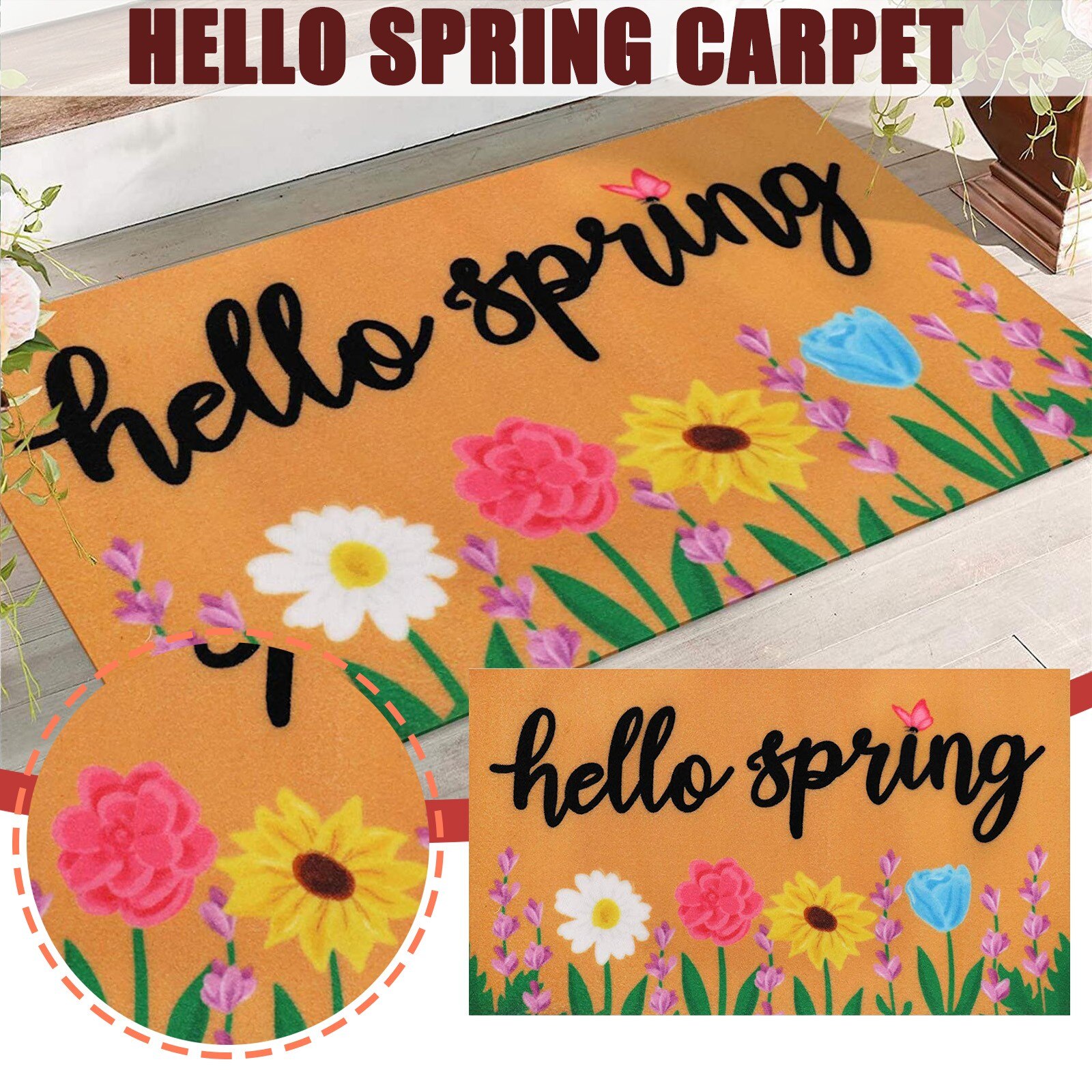 Welkom Lente Deur Mat Hello Lente Retro Tapijt Ant... – Grandado