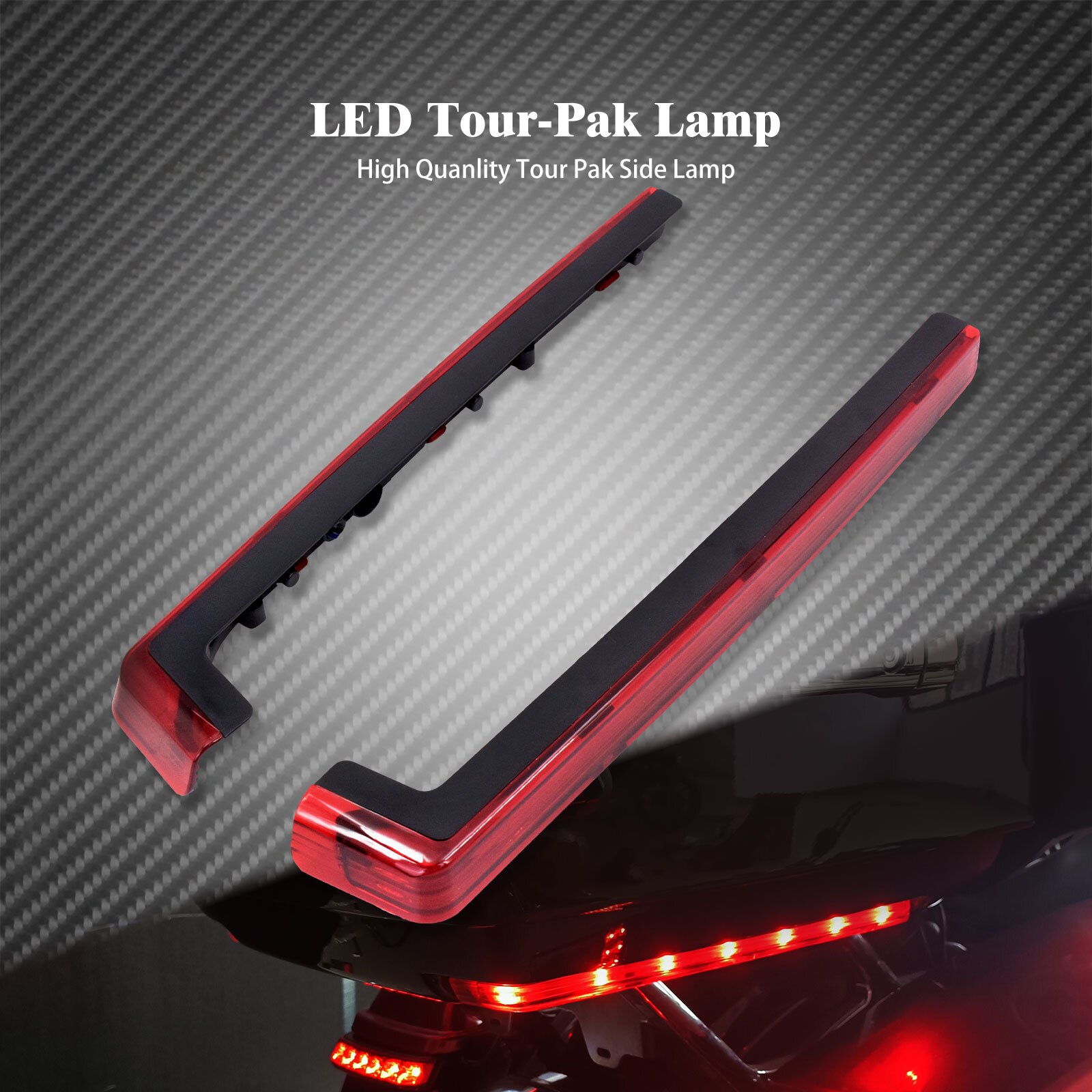 Motorfiets Rood/Rook Led Tour Pak Pack Accent Side... – Vicedeal