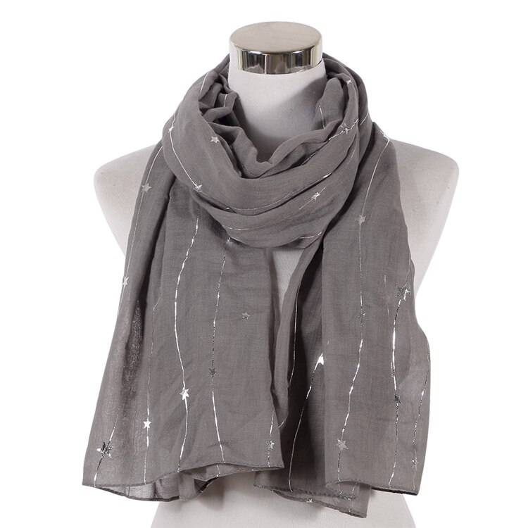 FOXMOTHER Grey Color Foil Sliver Star Striped Scar... – Vicedeal