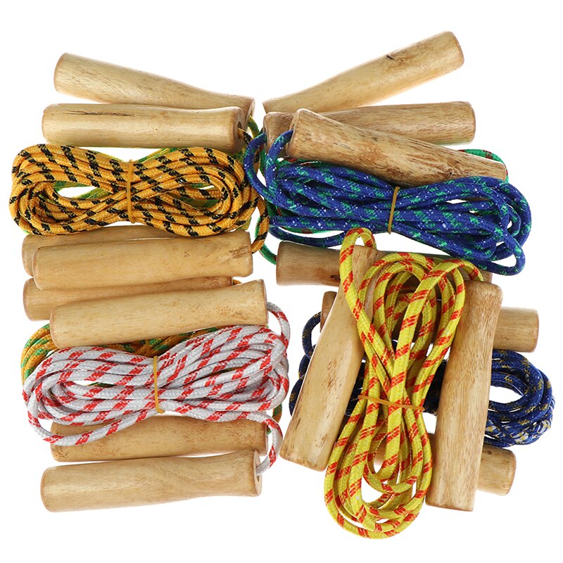 1 Pcs Wooden Handle Skipping Rope Color Random Gym... – Grandado