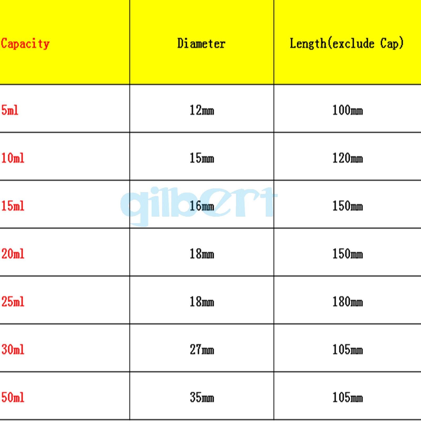 5ml/10ml/15ml/20ml/25ml/30ml/50ml Lab Clear Glass ... – Grandado