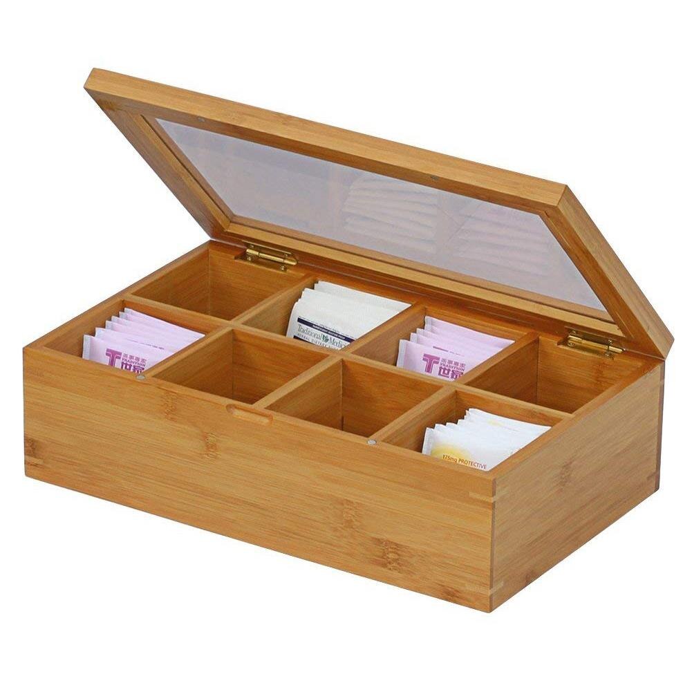 ! Bamboo Tea Box Storage Organizer, Taller Size Ho... – Grandado