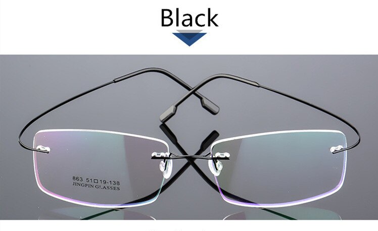 4 Kleuren Mode Randloze Bril Frame Flexibele Memor... – Vicedeal