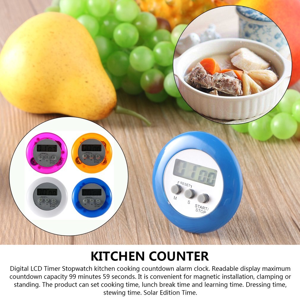 1pcs white Round Magnetic LCD Digital Kitchen Coun... – Grandado