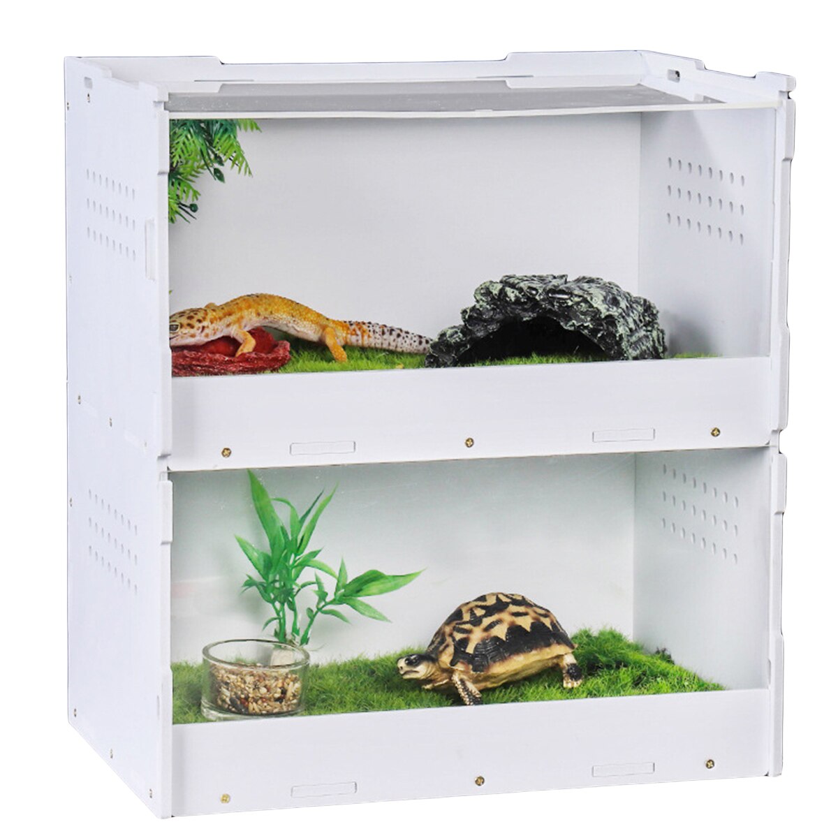 Acrylic Reptile Breeding Box Double-Deck Reptile B... – Vicedeal