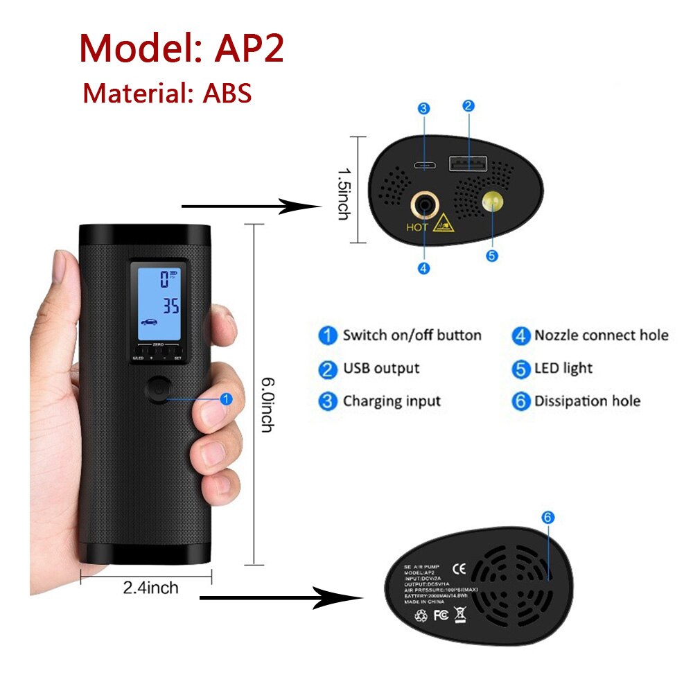 Mini Bike inflator Pump USB Charging Bicycle Air C... – Grandado