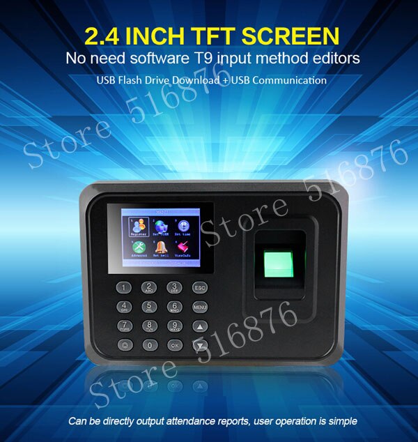 2.4 inch TFT USB Biometric Fingerprint Time Clock ... – Grandado