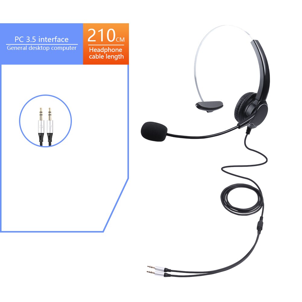 IAKEMIC Call Center Headset Wired Over-the-Head No... – Vicedeal
