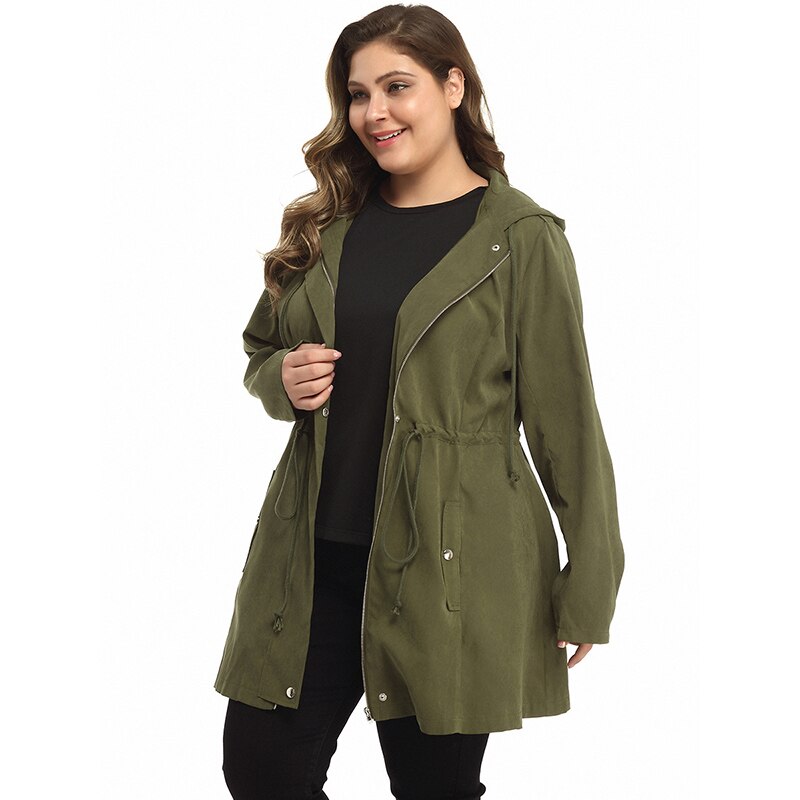 5XL Large Size Spring Autumn Trench Coat Women Cas... – Grandado