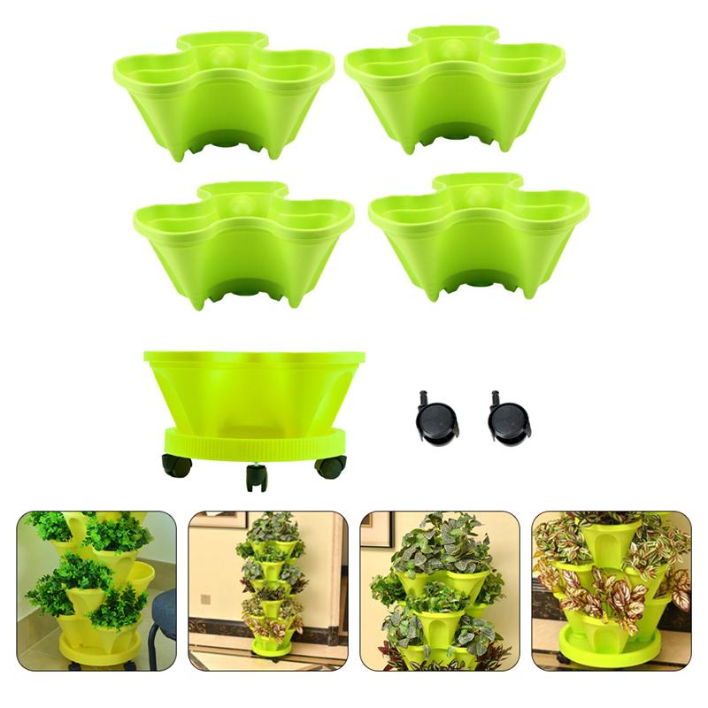 1 Set Stackable Flower Pot Garden Accessories Plan... – Grandado