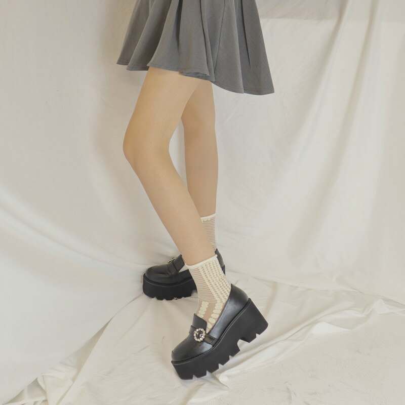 Chunky Hak Platform Loafers Schoenen Vrouwen Zwart... – Grandado