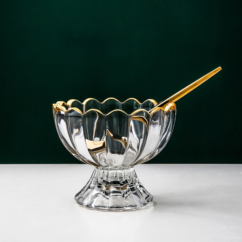 Phnom Lace Glass Ice Cream Cup Transparent Cup San... – Grandado