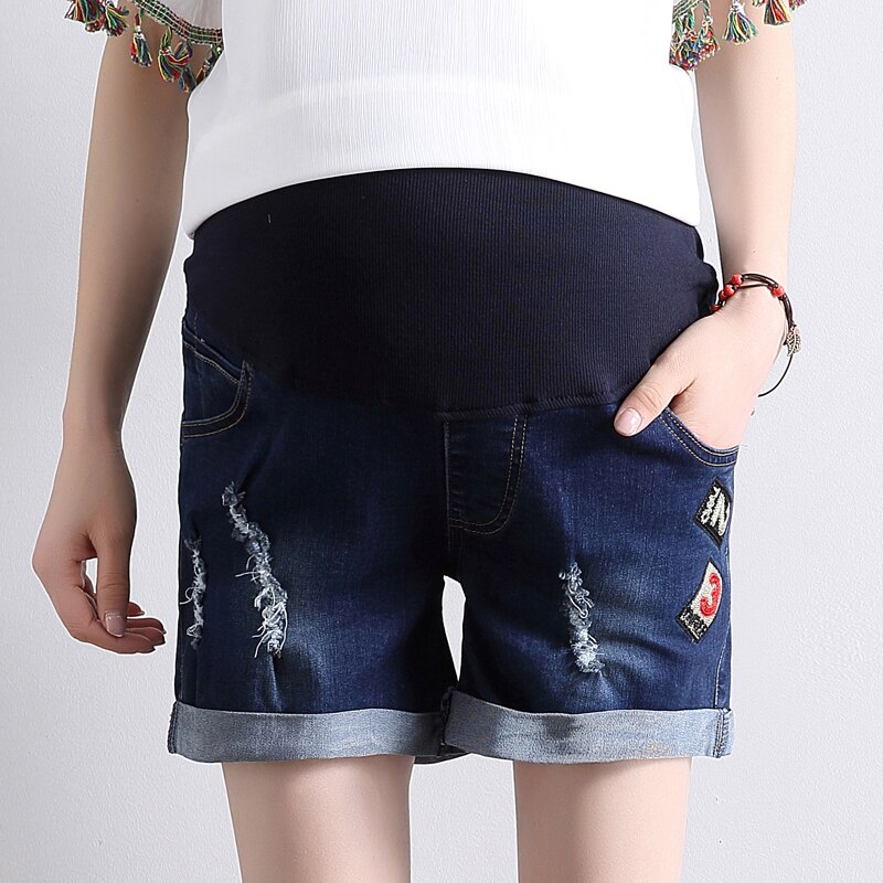 Plus size moederschap broek denim shorts gat buik ... – Vicedeal