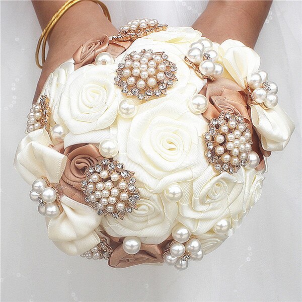 Kunstmatige Bloem 15 Cm Lint Rose Boeket Luxe Stra... – Grandado