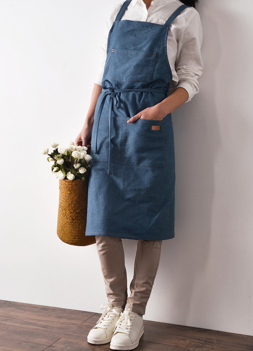 Unisex Vintage Blauw Keuken Denim Schorten Voor Vr... – Vicedeal
