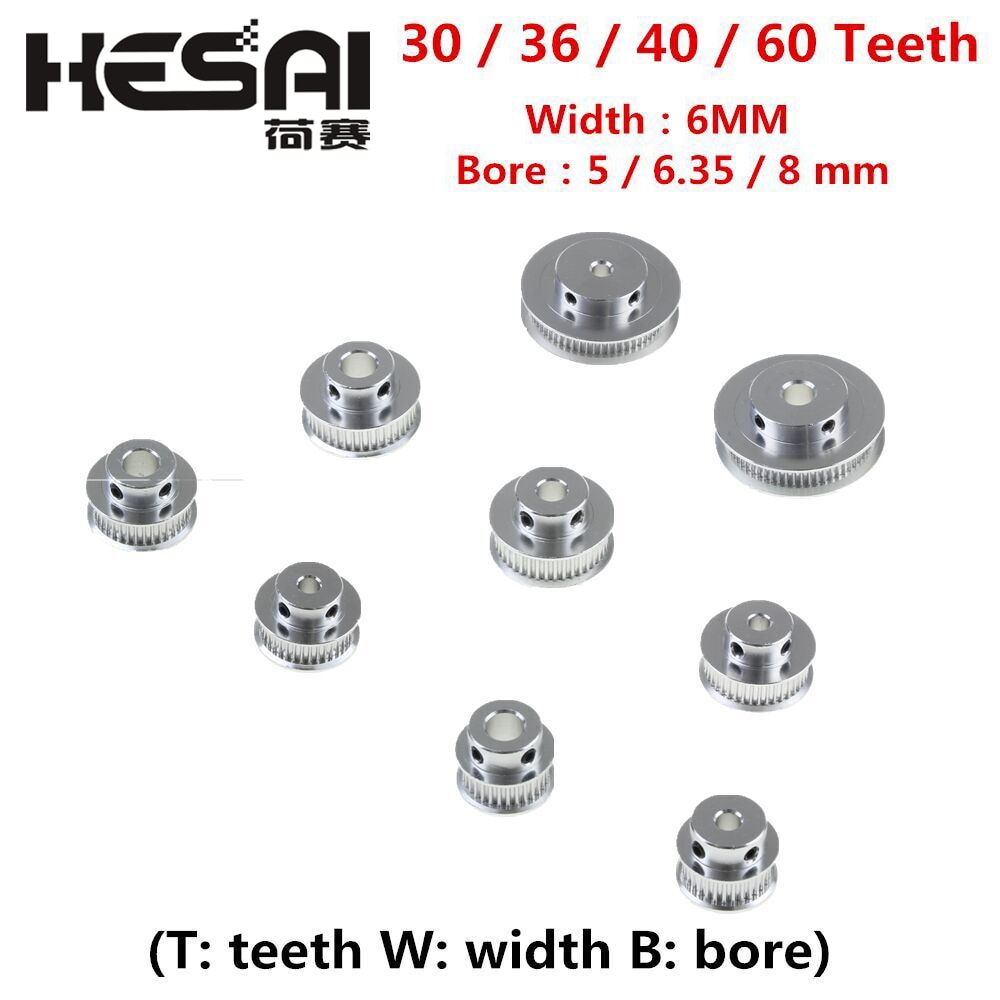 GT2 Timing Katrol 30 36 40 60 Tand Wiel Boring 5mm... – Vicedeal