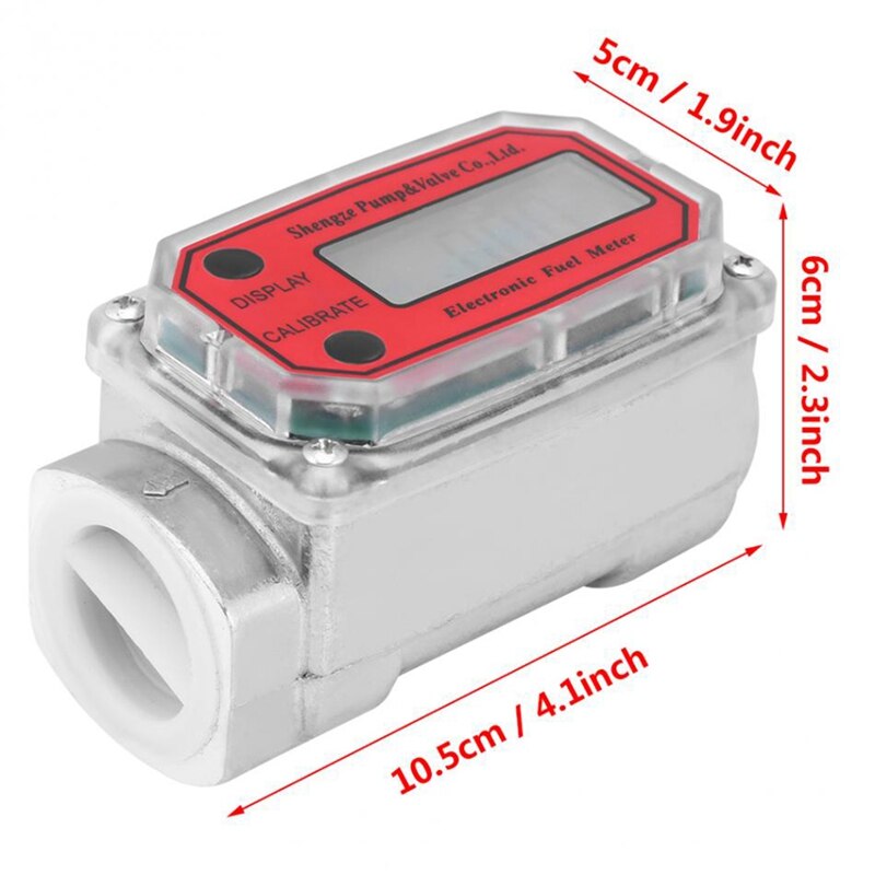 Digital Turbine Flowmeter 15-120L Fuel Flow Tester... – Grandado