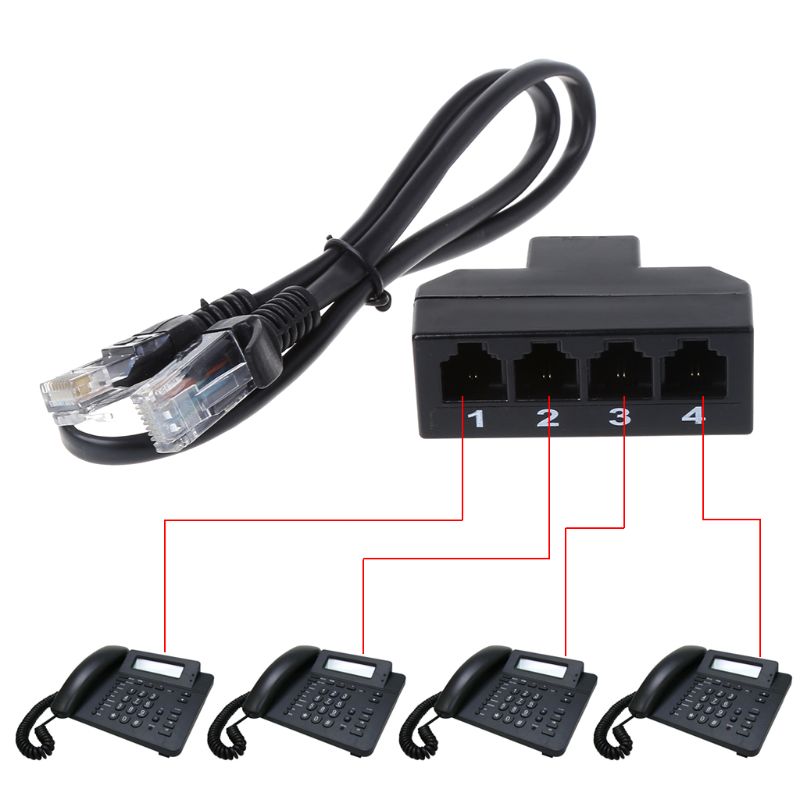 RJ11 6P4C Female To 4 Ethernet RJ45 8P8C Male F/M ... – Grandado