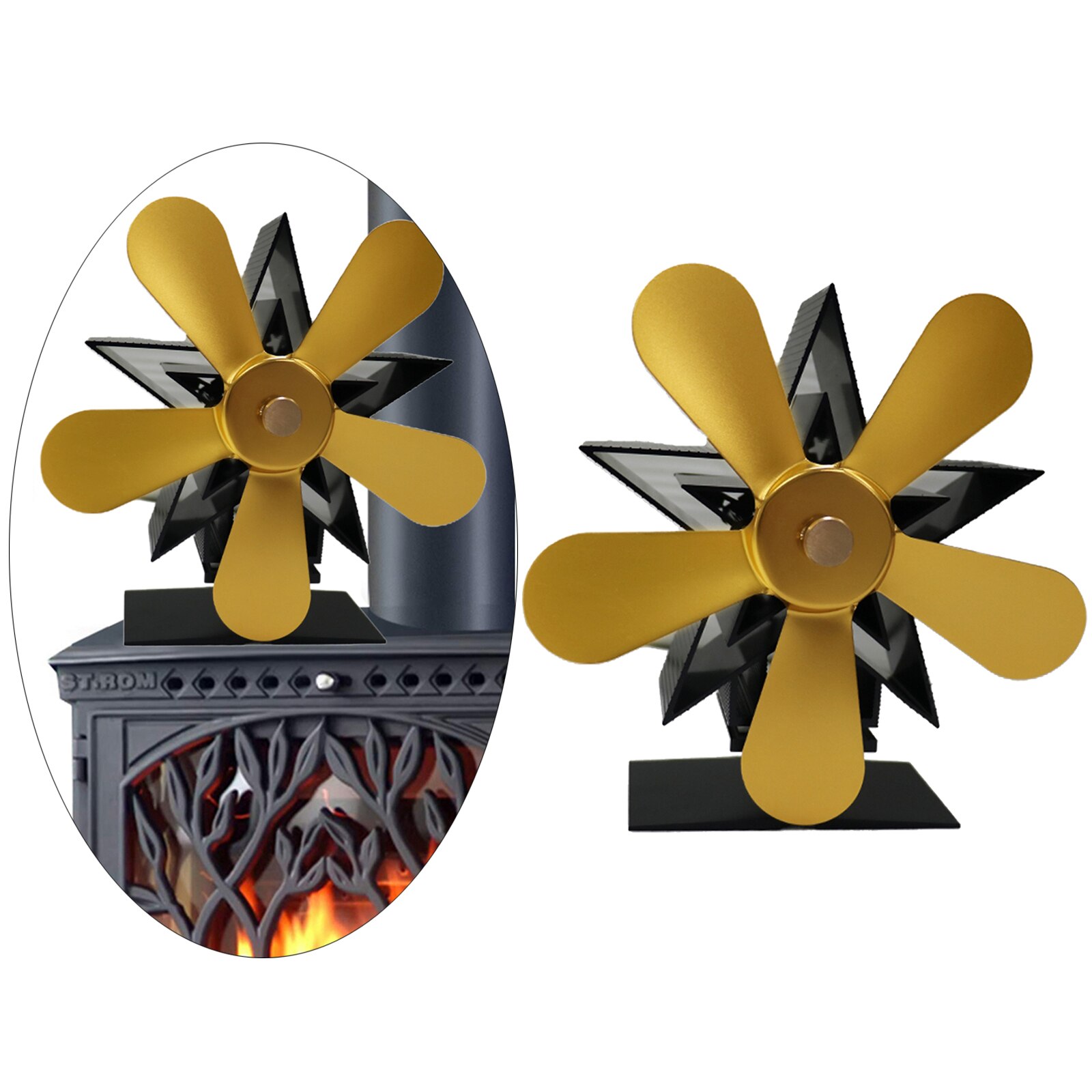 Premium Portable Fireplace Fan Heat Powered Log Fi... – Vicedeal