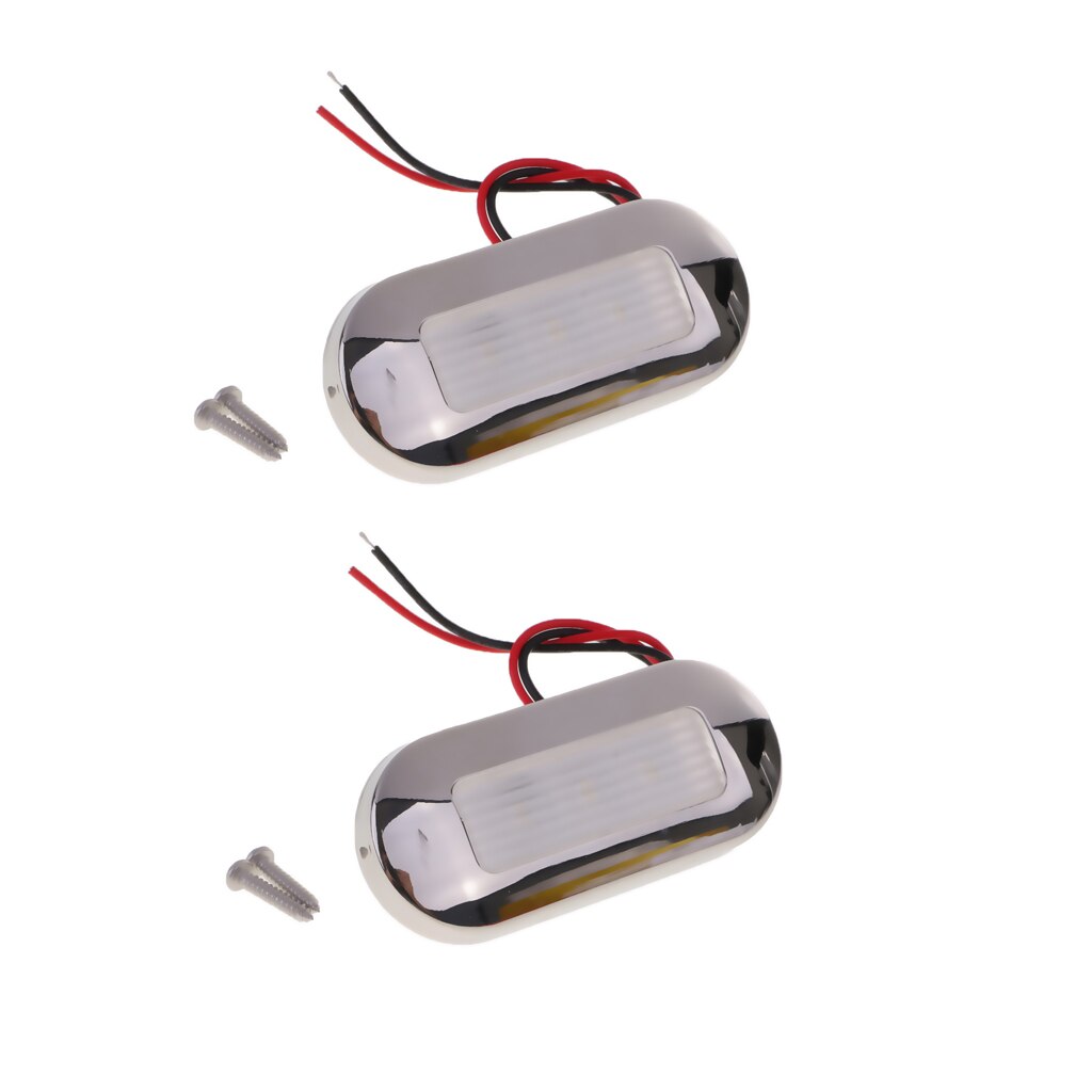 2pcs LED Oblong Courtesy Light 12V White Polished ... – Grandado