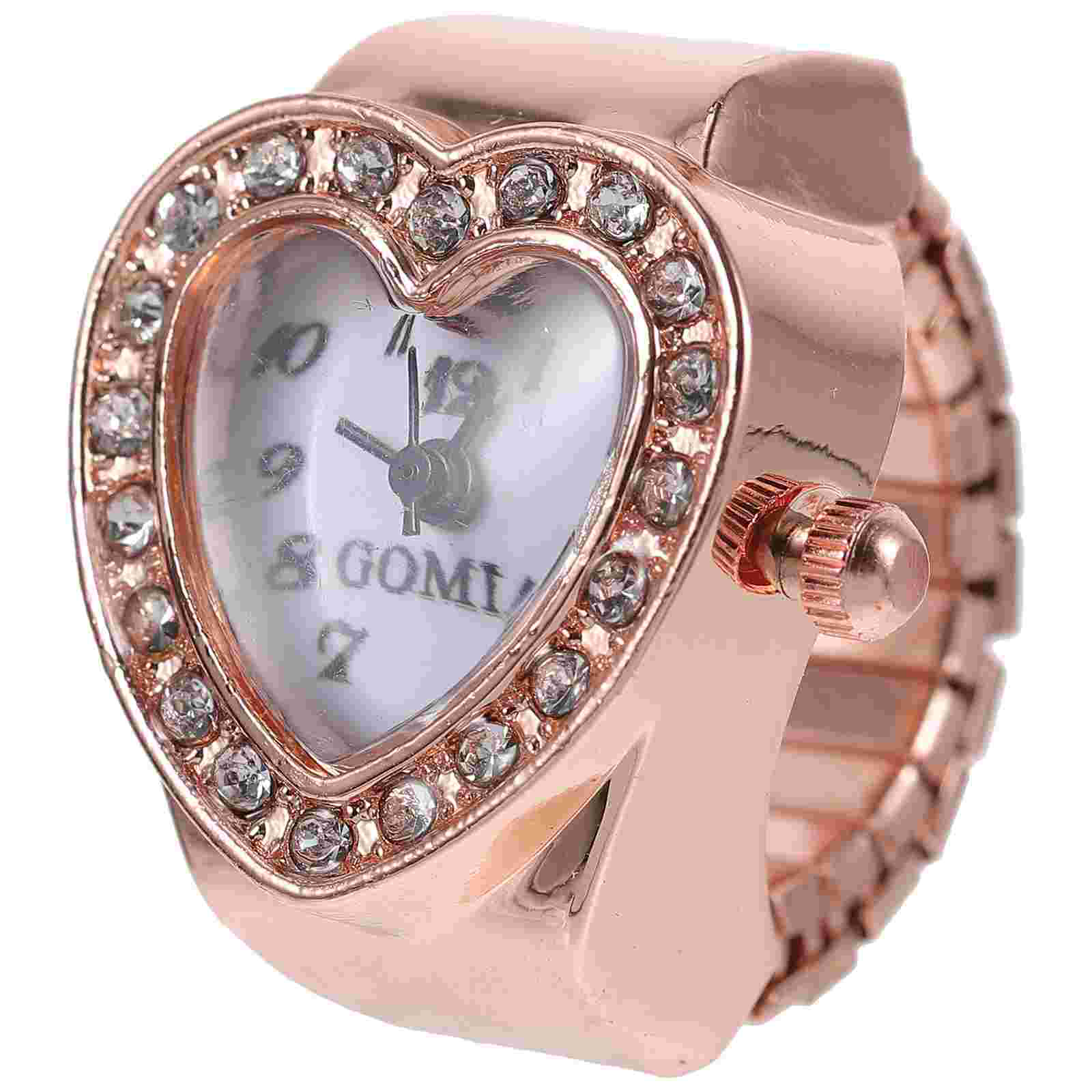 Women Finger Watch Heart Shape Finger Ring Watch F... – Grandado