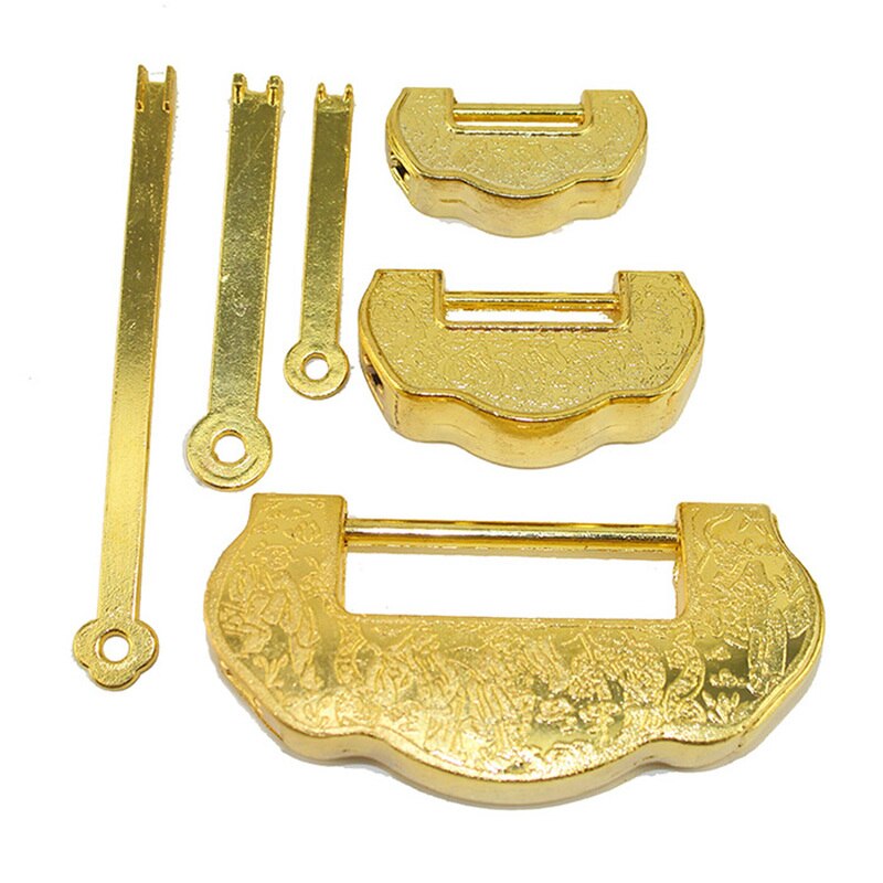 Antique lock chinese Retro Vintage Gold bronze key... – Grandado