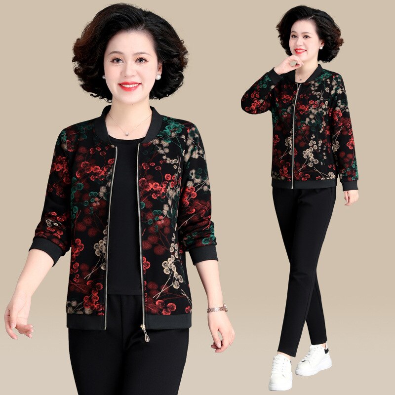7XL Plus Size Women Sporting Suit Printed Loose Zi... – Grandado
