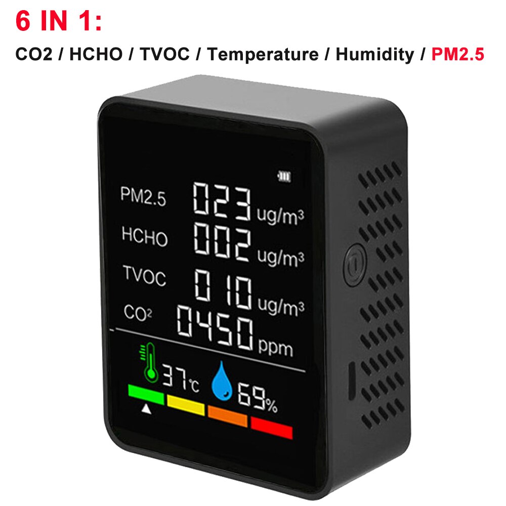 Multifunctional 6 in 1 CO2 Meter Digital Temperatu... – Grandado