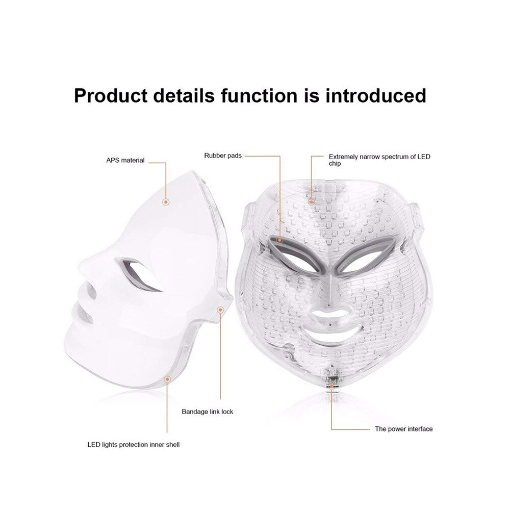 Led Face Light Therapy Beauty Mask 7 Colors Led Fa... – Grandado