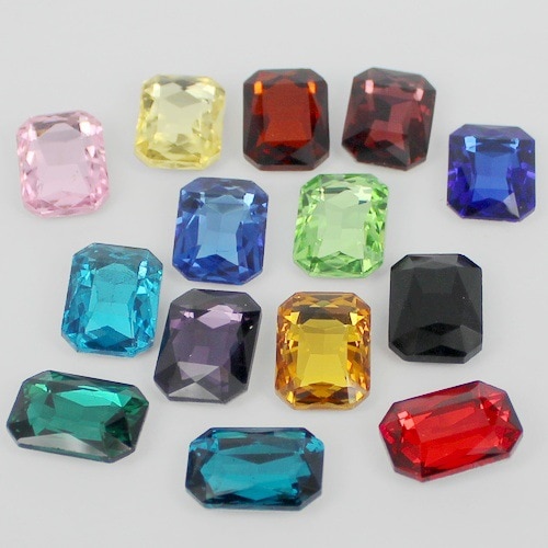Mixed Colours Rectangle Octagon Shape Crystal Glas... – Vicedeal
