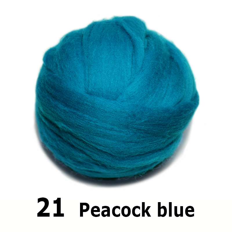 handmade Wool Felt for felting 50g Peacock blue Pe... – Vicedeal