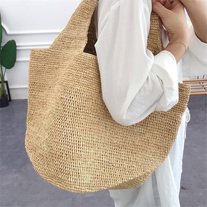 Handwoven Woven Straw Bag Large Vegetable Basket B... – Grandado