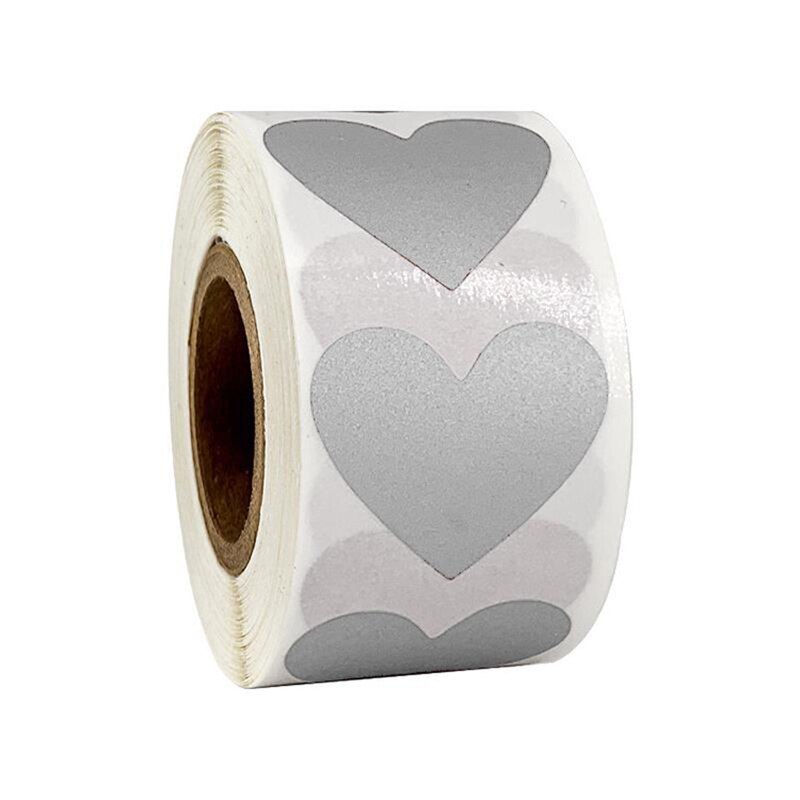 Roll Heart-shaped Scratch Sticker Silver Rose Gold... – Grandado