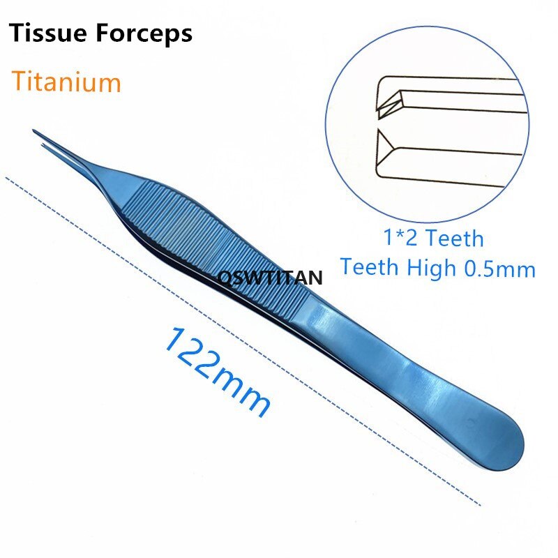 Titanium Tissue Forceps Serrated Tips/Teeth Ophtha... – Grandado