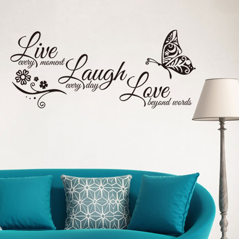 Live Laugh Love Vlinder Bloem Muur Sticker Moderne... – Vicedeal
