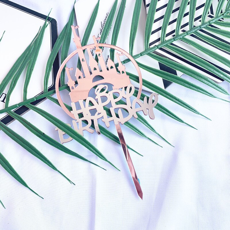 Acryl Kasteel Cake Topper Hand schrijven Gelukkige... – Vicedeal