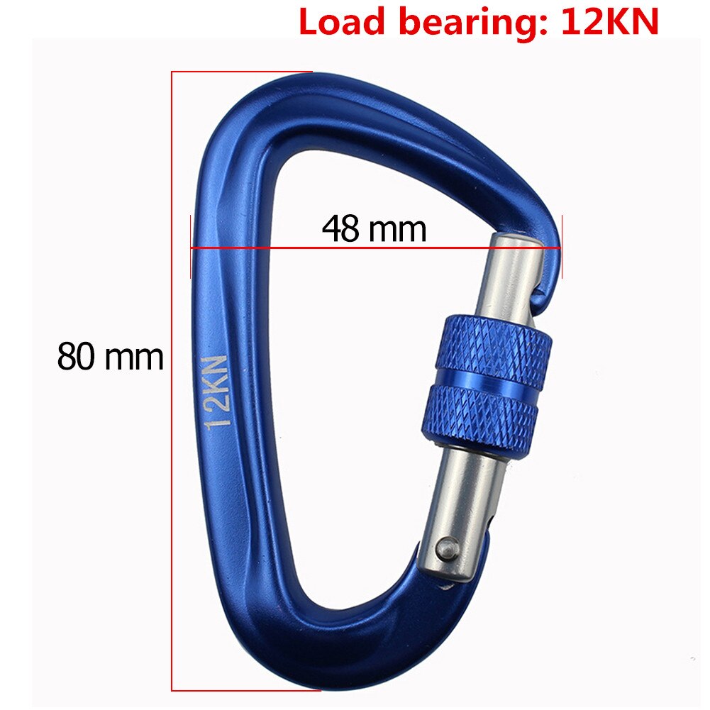 12KN Climbing Carabiner D Shape Safety Lock Climbi... – Grandado