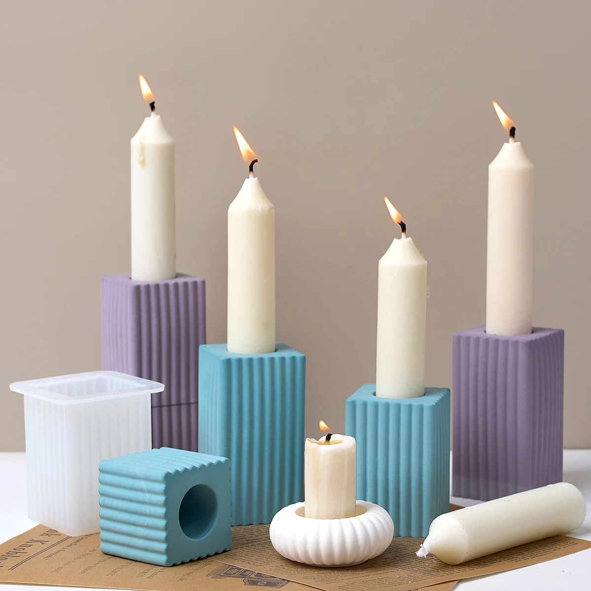 Vierkante kaarshouder siliconen mal DIY handgemaak... – Grandado